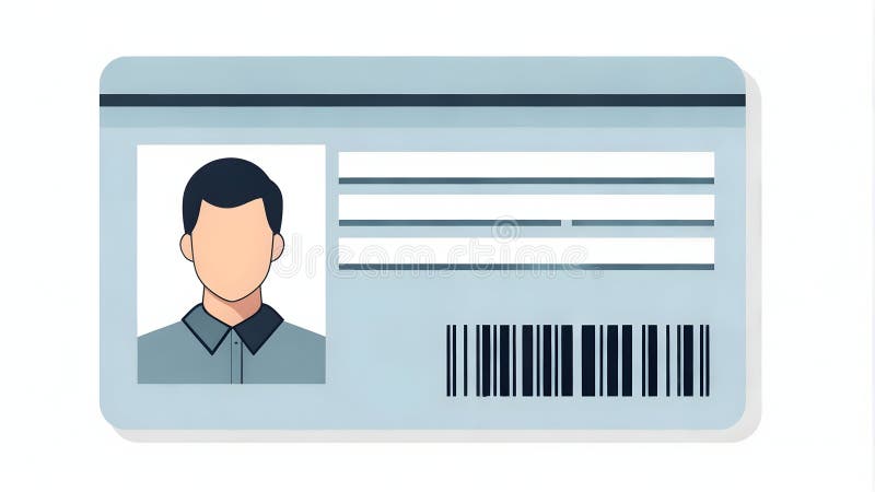 Generic Identification Card Displaying Person and Barcode Information ...
