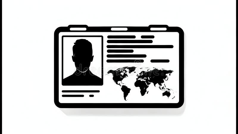 Generic Identification Card Featuring User Photo and World Map Design ...