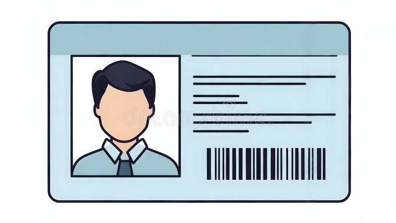 Generic Identification Card with Placeholder Photo and Information ...