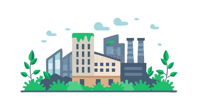 Generic Industrial Building, Commercial Property Icon, Vector Design ...