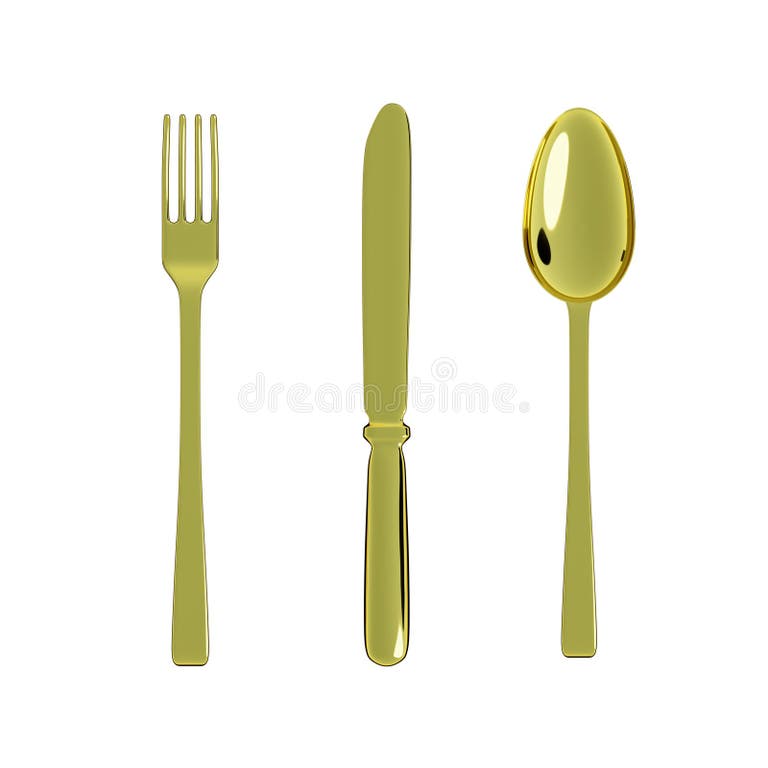 Generic Kitchen Silverware Utensils, 3d Rendering Stock Illustration ...
