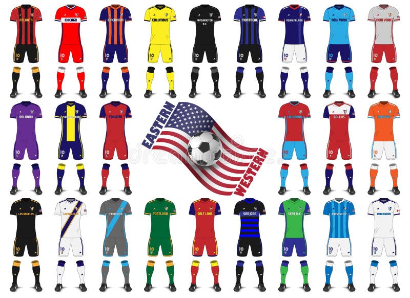 Generic Kits of American Soccer Cities Stock Vector - Illustration of ...