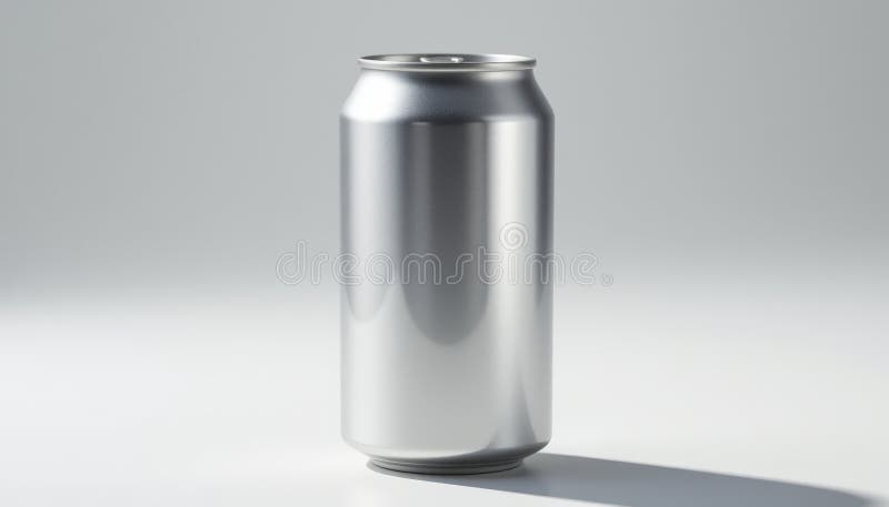 Generic Metal Beverage Can on White Background Stock Illustration ...