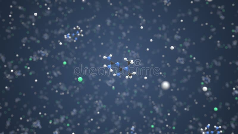 Molecule of Generic Mesna. Molecular Model, Looping Seamless 3d ...