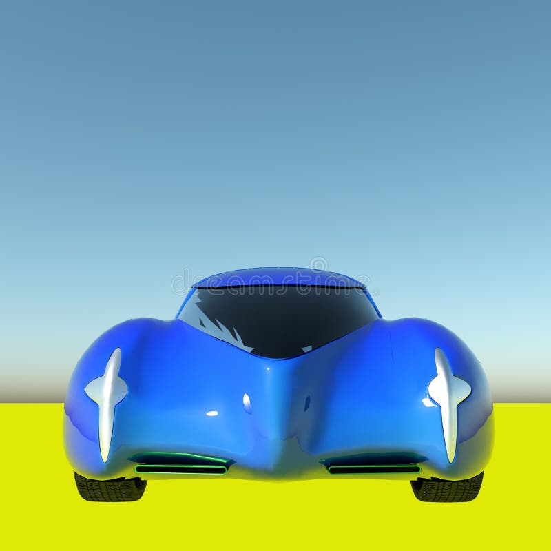 Generic Model of a Car 3d Rendering Stock Illustration - Illustration ...