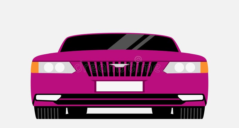 Generic Modern Car Front View Stock Vector - Illustration of flat ...
