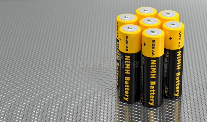 Generic AA Batteries with the Label `Lithium Ion` Stock Illustration ...