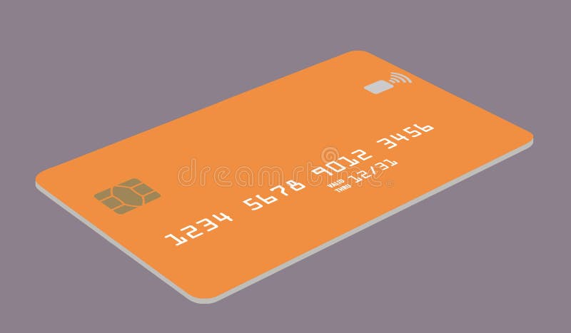A Generic Orange Credit or Debit Card is Seen Stock Vector ...