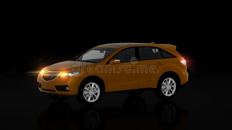Generic Orange SUV Car on Black Background, Front View Stock Photo ...