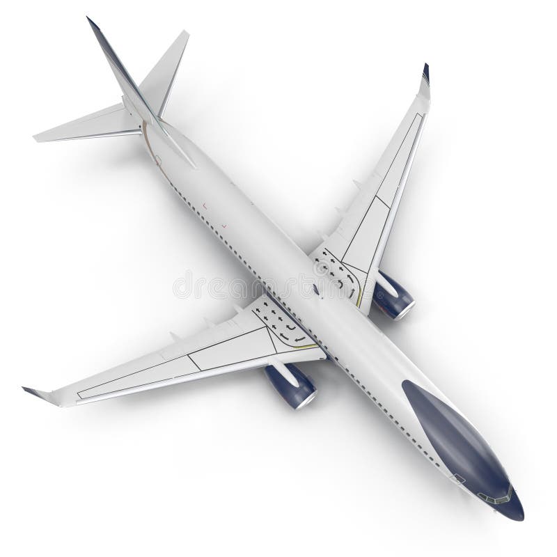 Generic Passenger Plane Isolated White Background Illustration Stock ...