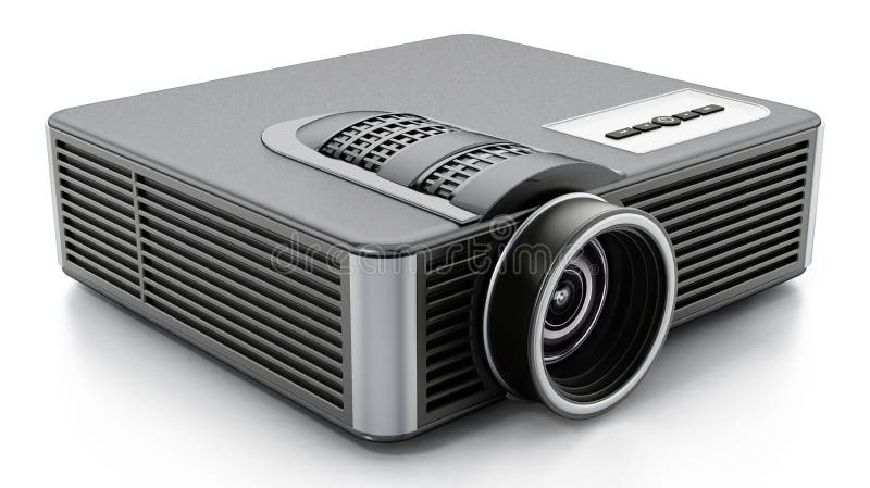Generic Projector Isolated on White Background. 3D Illustration Stock ...