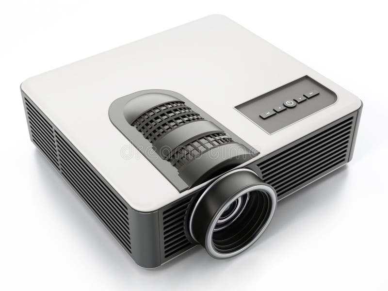 Generic Projector Isolated on White Background. 3D Illustration Stock ...