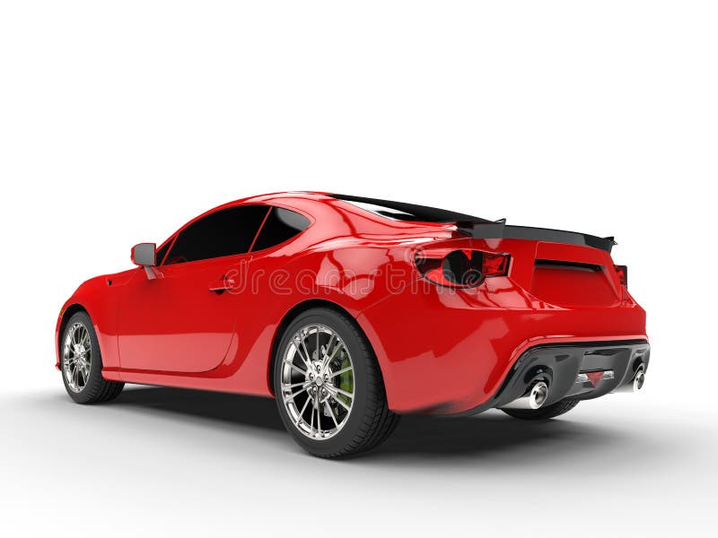 Generic Red Sports Car - Rear Left View Stock Illustration ...