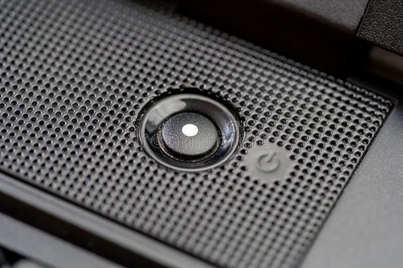 Generic Round Circle Power Button Light on a Modern Laptop Computer ...