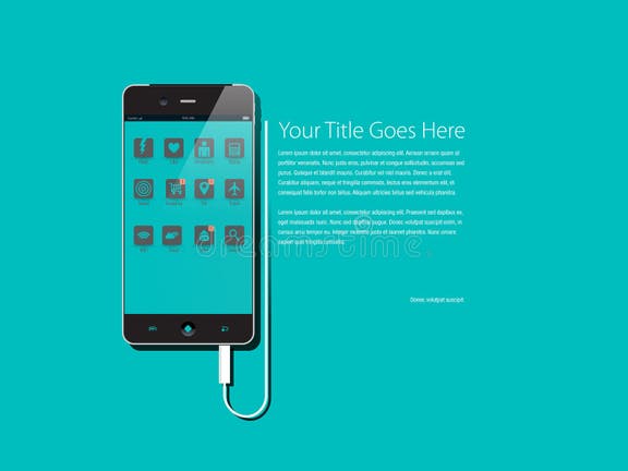 Generic Smartphone Charging Design Template Stock Vector - Illustration ...