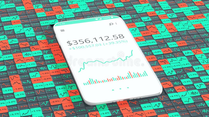 Generic Smartphone with Stock Market Financial Data 3D Render Stock ...