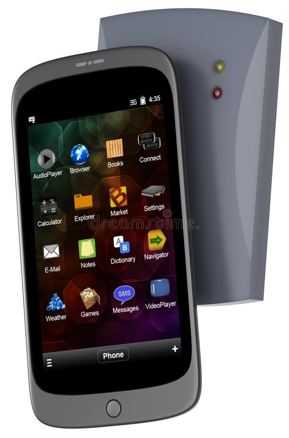 Generic Smartphone Touches Nfc Reader Stock Illustration - Illustration ...