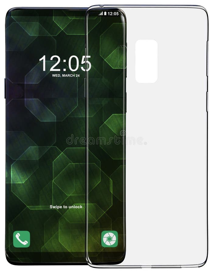 Generic Smartphone with Transparent Case Stock Illustration ...