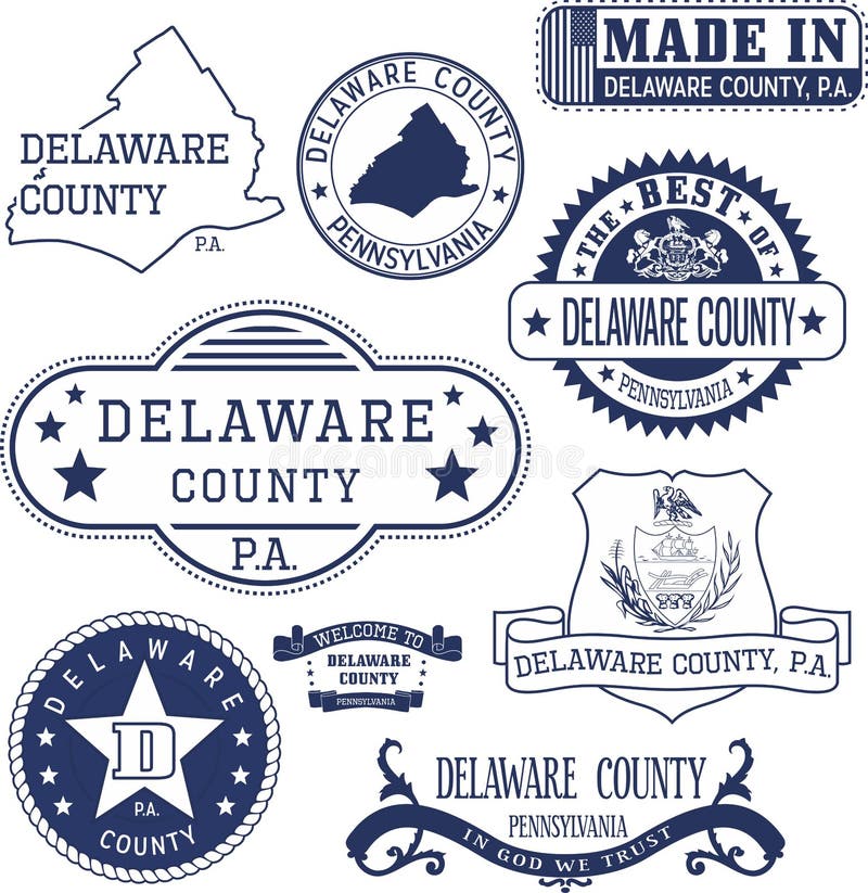 Generic Stamps and Signs of Delaware County, PA Stock Vector ...