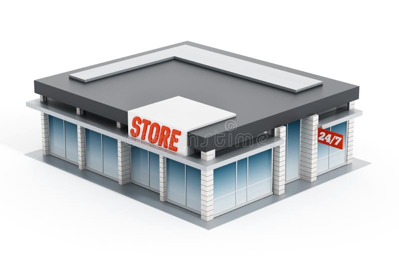 Generic Store Front. 3D Illustration Stock Illustration - Illustration ...