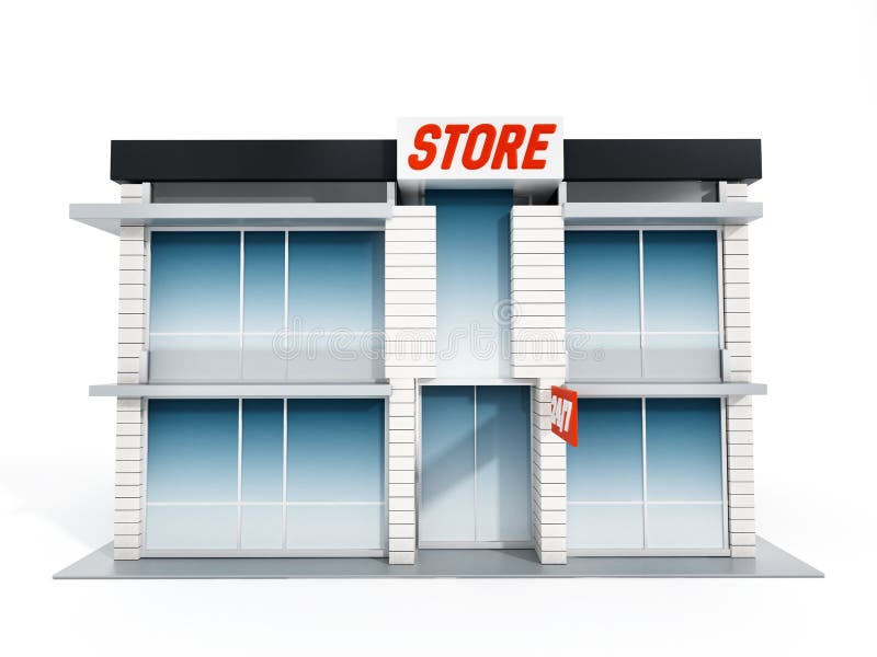 Generic Store Front. 3D Illustration Stock Illustration - Illustration ...