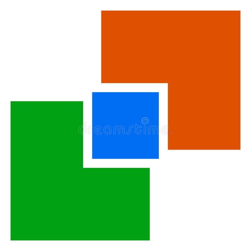 Generic Symbol with Overlapping Squares. Conceptual Icon for Uni Stock ...