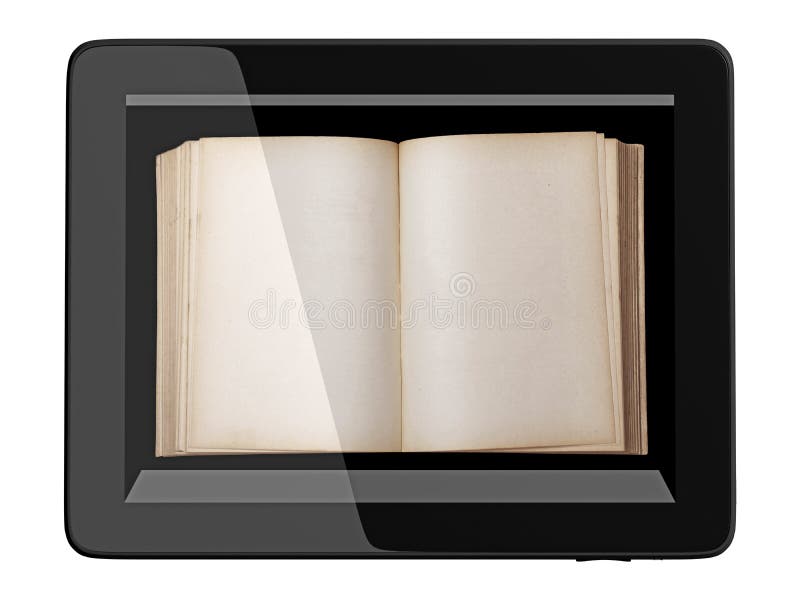 Generic Tablet Computer and Book - Digital Library Concept Stock ...
