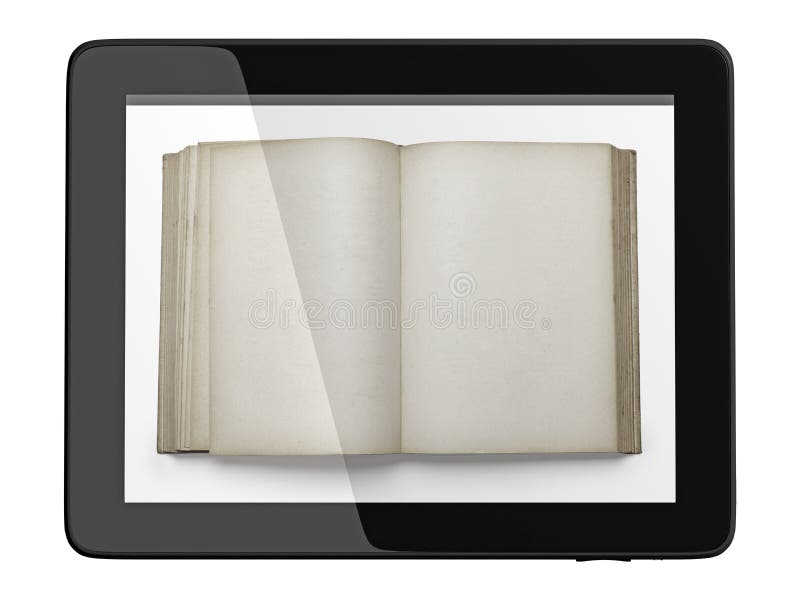 Generic Tablet Computer and Book - Digital Library Concept Stock ...