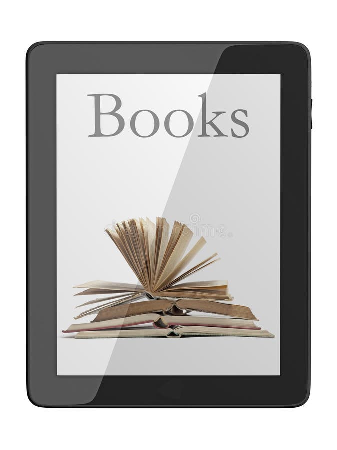 Generic Tablet Computer and Book - Digital Library Concept Stock ...