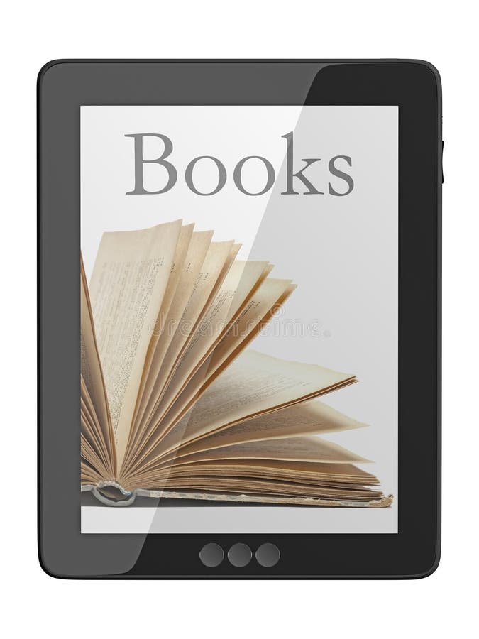 Generic Tablet Computer and Book - Digital Library Concept Stock ...
