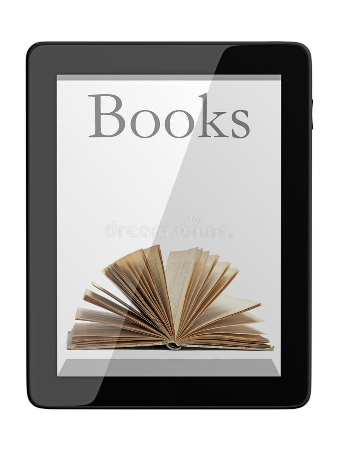 Generic Tablet Computer and Book - Digital Library Concept Stock ...