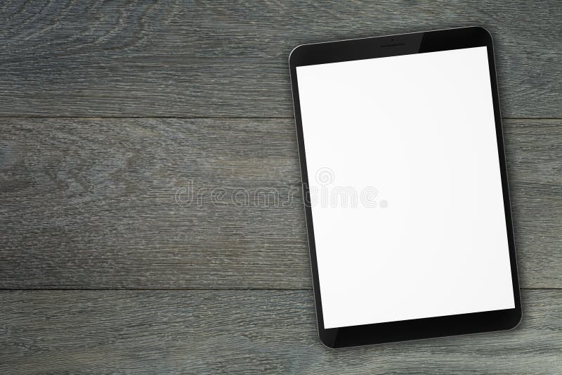 Generic Tablet Pc on Top of Wooden Table Stock Photo - Image of ...