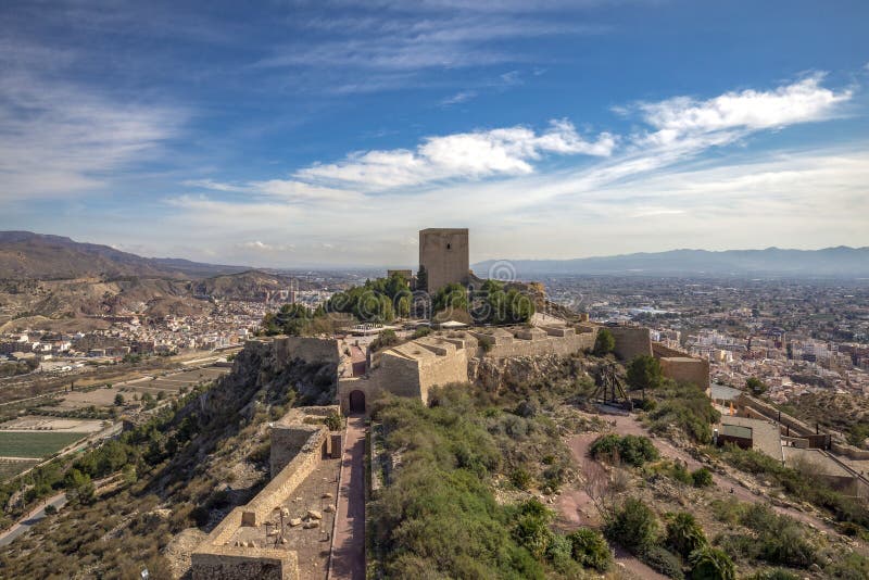 Generic and Top View of the Medieval Castle of Lorca, Region of Murcia ...