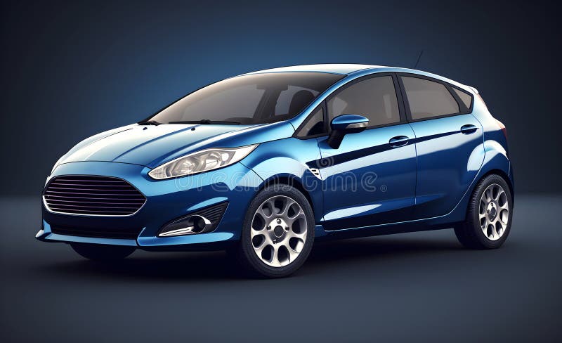 A Generic Unbranded Blue City Car, Generative Ai Illustration Stock ...