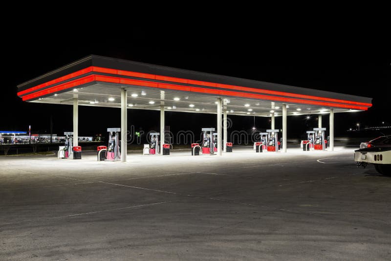 Generic Gas Station with Generic Cars and Trucks HDR Stock Photo ...