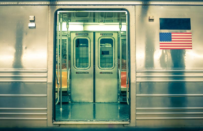 Generic Underground Train - New York City Stock Photo - Image of people ...