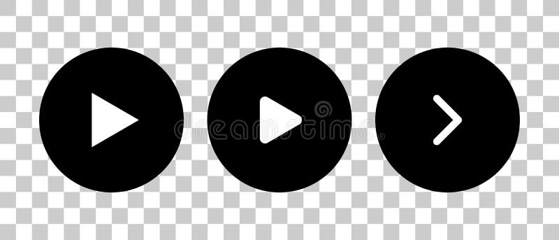 A Set of Black Circle Play Button Icons. the Background is Transparent ...
