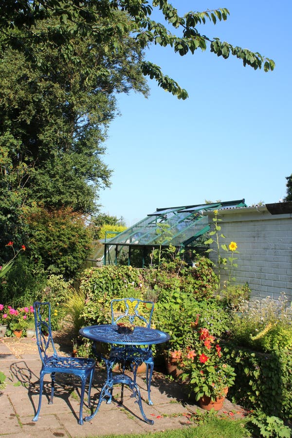 Generic View of a Back Garden on Sunny Summer Day Stock Photo - Image ...