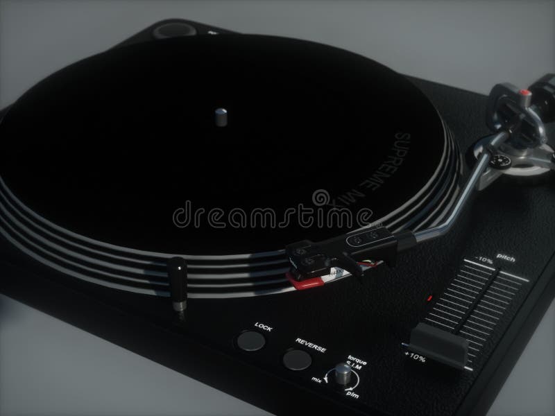 Vinyl dj turntable render stock illustration. Illustration of disc ...