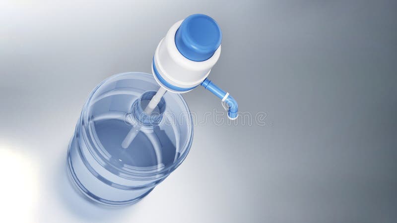 Generic Water Container and Pump. 3D Illustration Stock Illustration ...