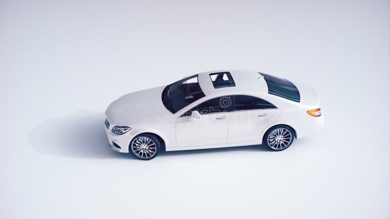 Generic White Car, Top ViewSide View of a Generic and Brandless White ...