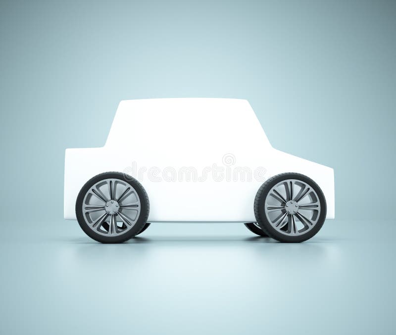 Generic white cartoon car stock illustration. Illustration of creative ...