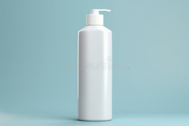 Blank White Lotion Pump Bottle on Blue Background Stock Photo - Image ...