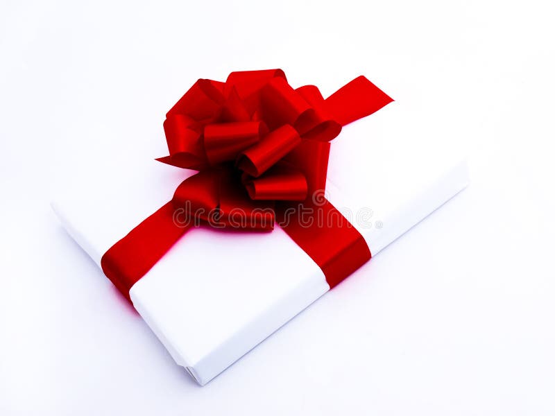 Generic White Gift on White Background 1 Stock Image - Image of ...