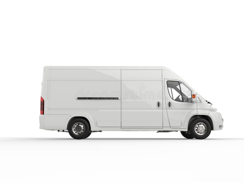 Generic White Van - Side View Stock Illustration - Illustration of fast ...