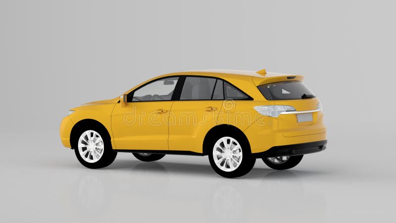 Generic White SUV Car Isolated on White Background, Back View Stock ...