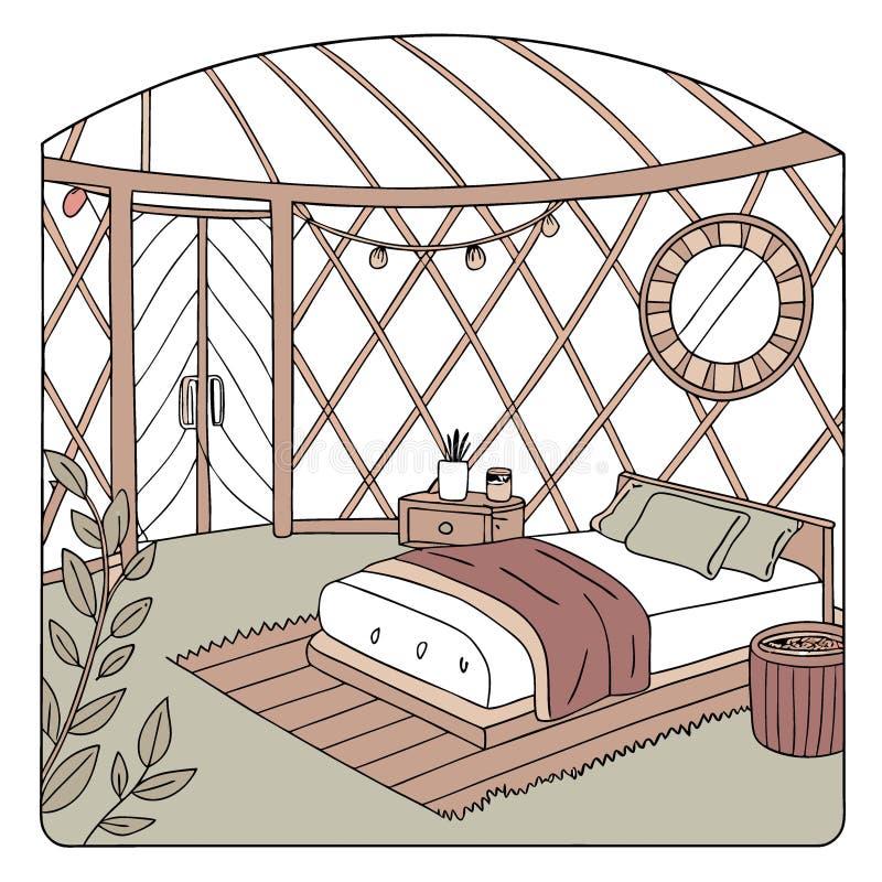 Glamping Yurt Interior Stock Illustrationen, Vektoren, & Kliparts - 17 ...