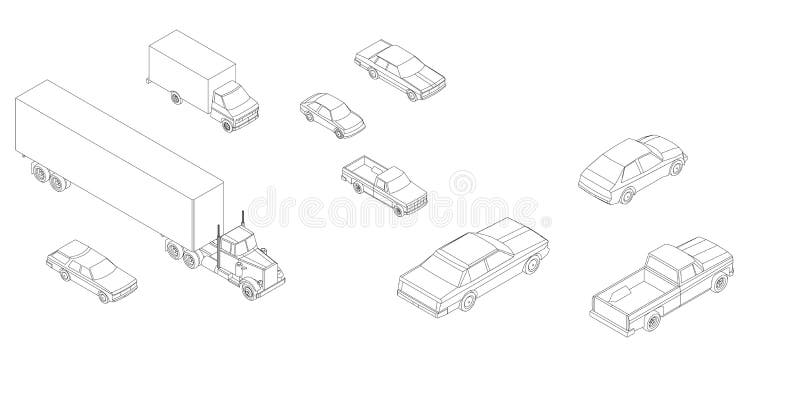 Generischer Isometrischer Vektor Der Autos U. Der LKWs Vektor Abbildung ...