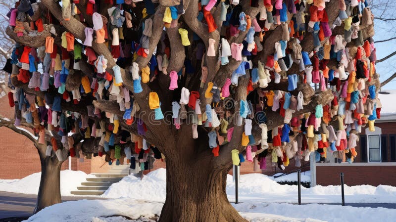 Generosity mitten tree stock illustration. Illustration of goodwill ...