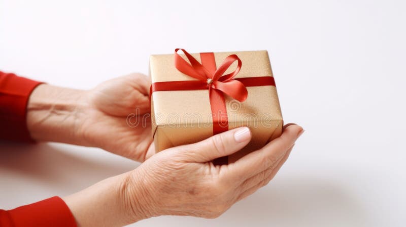 Generous Hands Offering a Gift Wrapped with Love. Generative Ai Stock ...